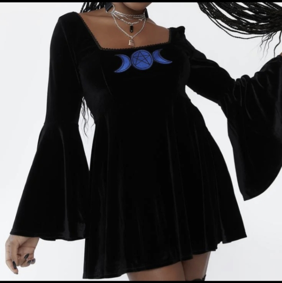 Dolls Kill | Dresses | Dollskill Pentagram Velvet Mini Dress Nwt | Poshmark
